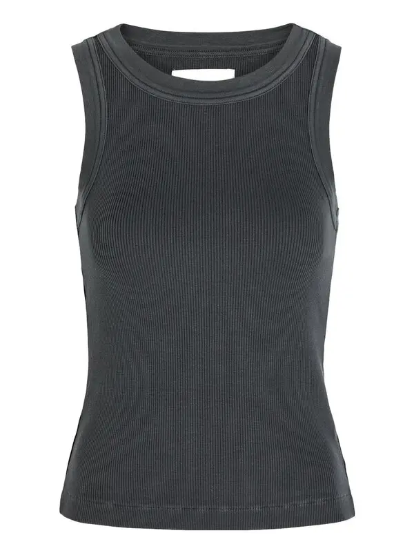 Citizens Of Humanity Isabel Ribbed Cotton-blend Tank - Dark Grey