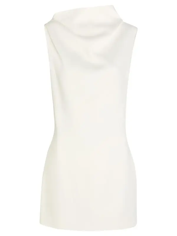 Khaite Astor High-neck Crepe Mini Dress - White