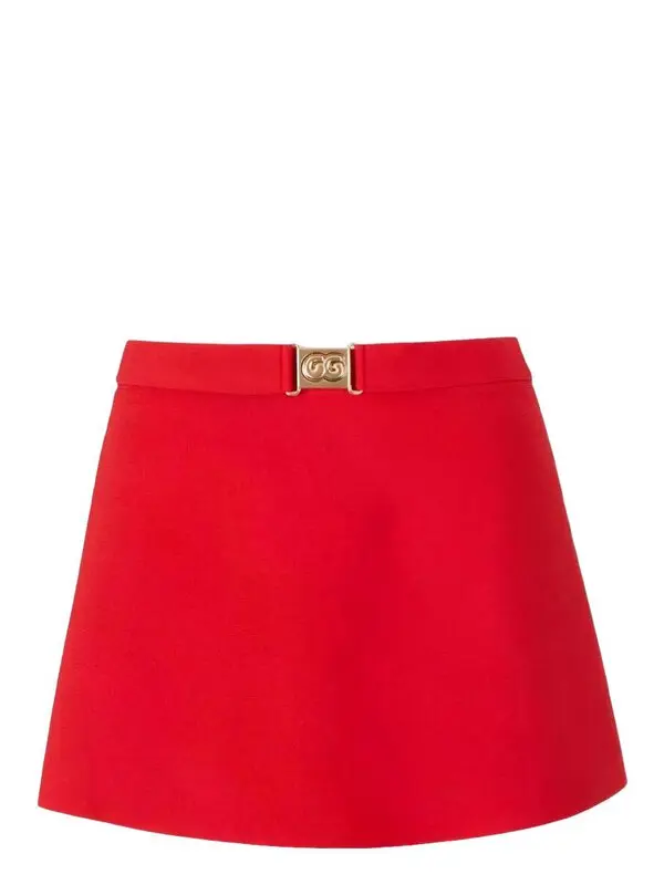 Cult Gaia Amoret Logo-buckle A-line Mini Skirt - Red