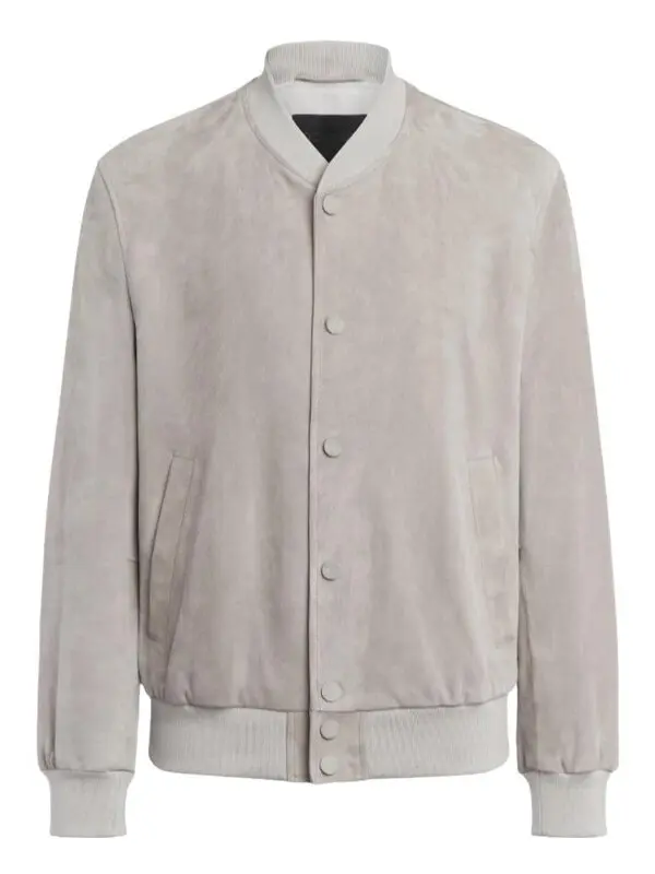 DONDUP Regular-fit Suede Bomber Jacket - Cristallo