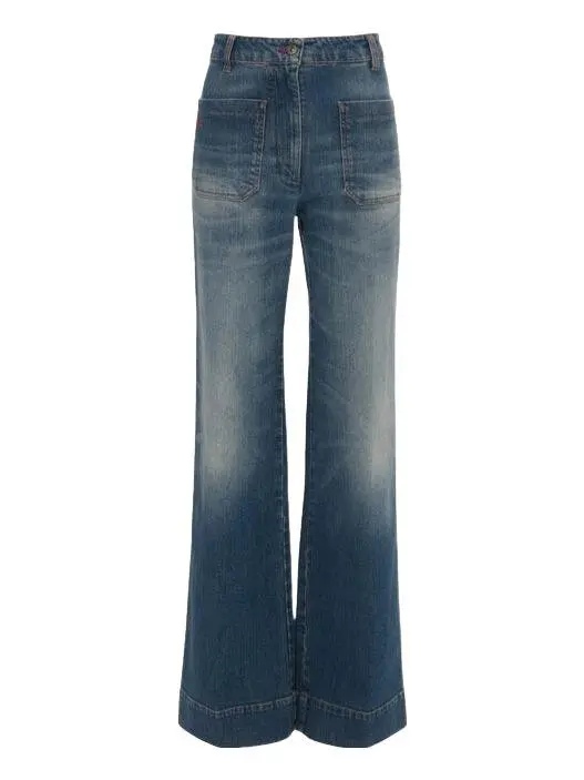 Victoria Beckham Alina High Waisted Jeans - Blue