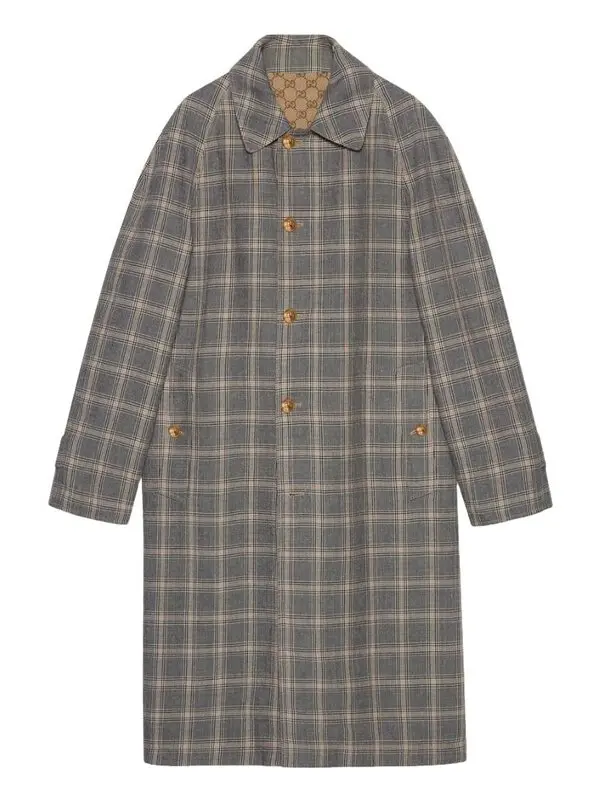 Gucci Gg Reversible Coat - Gray