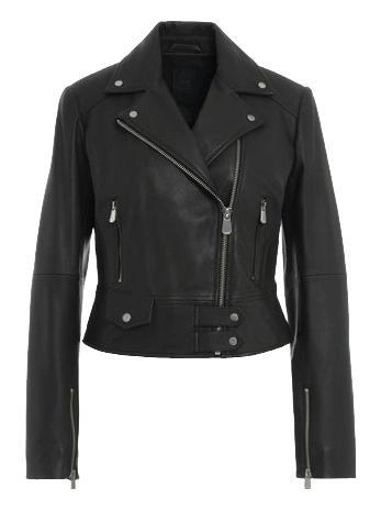 Pinko Short Zipped Leather Biker Jacket - No