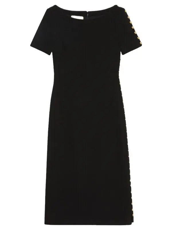 Gucci Short-sleeved Dress With Zip Detail - Black