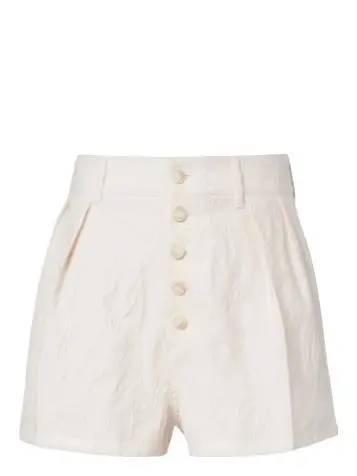 Etro Cotton-blend Jacquard High-rise Shorts - White