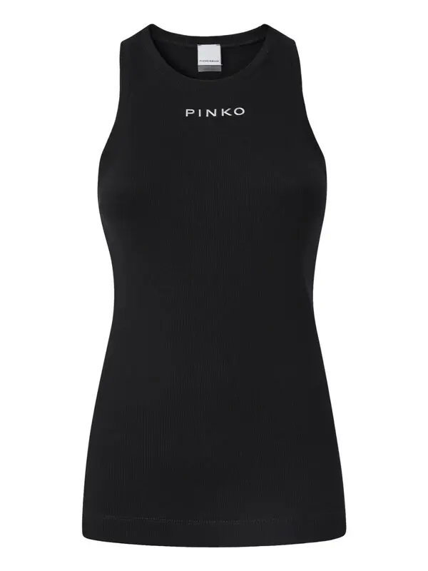 Pinko Logo Detailed Sleeveless Tank Top - Black