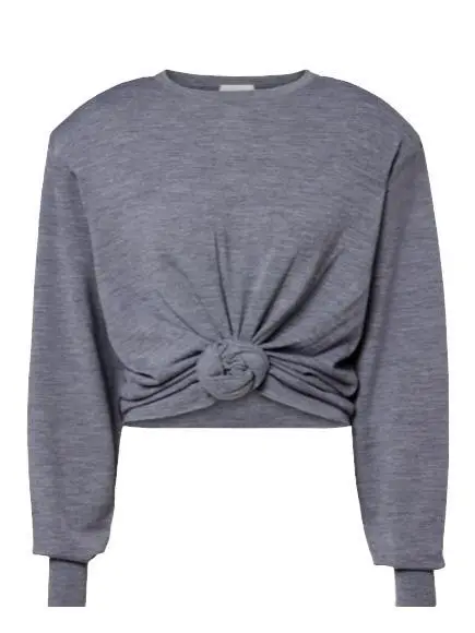 Magda Butrym Knotted Wool Sweater - Gray