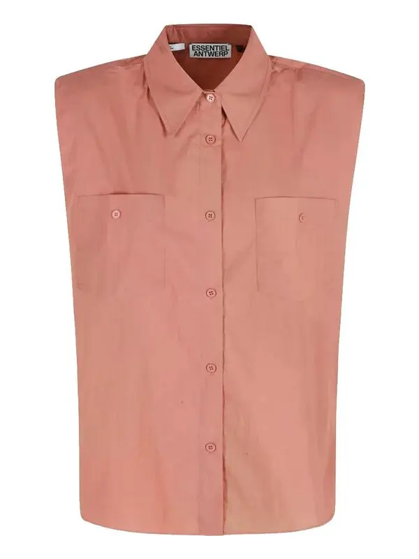 Essentiel Antwerp Sleeveless Shirt With Padded Shoulders - Red