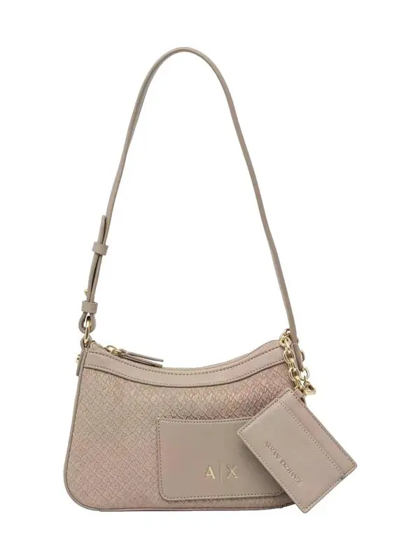 Armani Exchange Logo-embossed Shoulder Bag - Neutrals