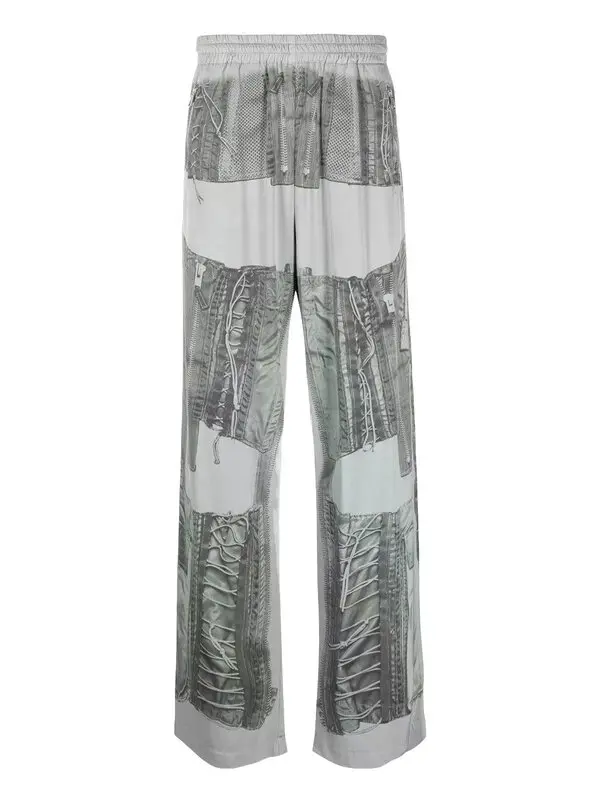 DIESEL® Lace-up Print Trousers - Grey