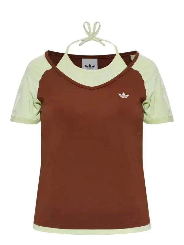 Adidas Layered Effect Halterneck T-shirt - Brown