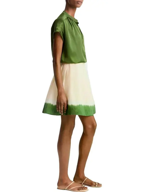 Vince Dip-dye Pleated Mini Skirt - Neutrals