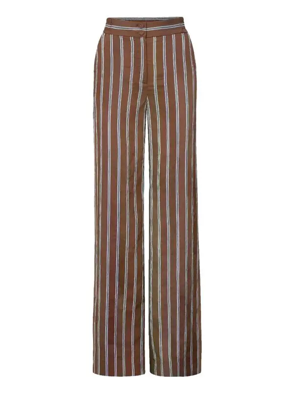 Veronica Beard Carraway Stripe-print Wide-leg Trousers - Brown