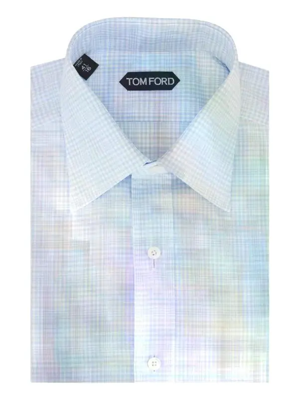 TOM FORD Check-pattern Shirt - Blue