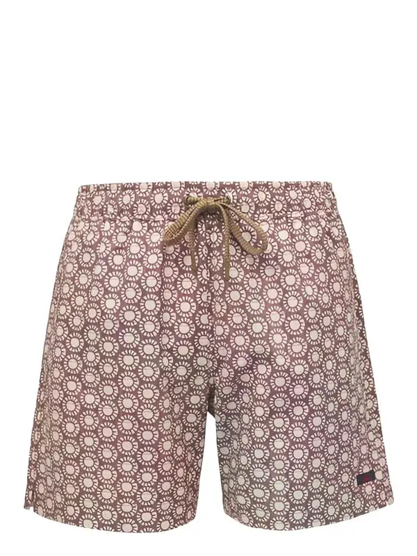 Faherty Brand Geometric Print Swim Shorts - Brown