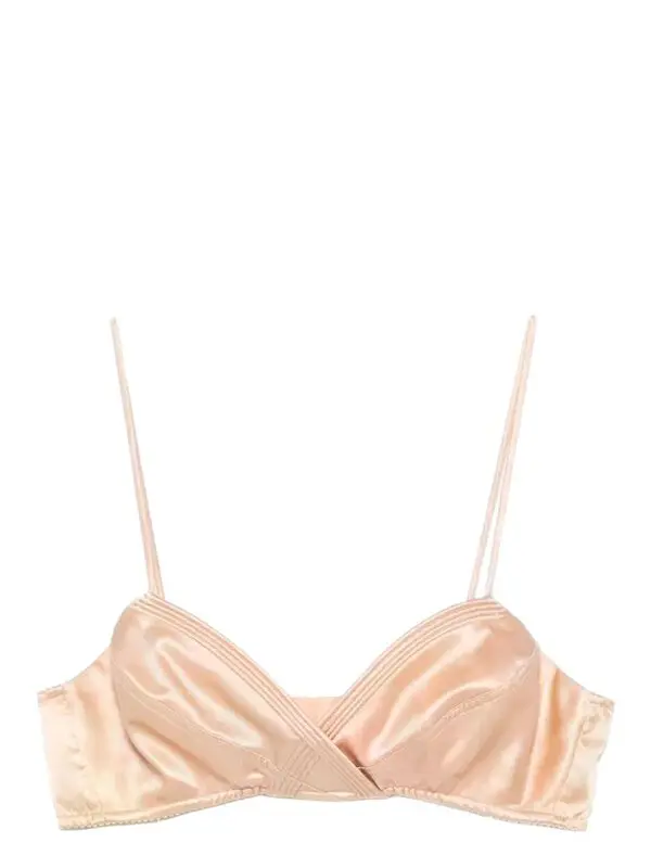 Ermanno Scervino Satin Crossover Front Top - Neutrals