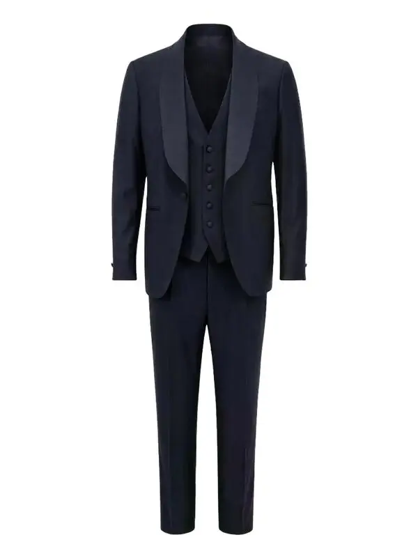 FRANZESE COLLECTION Shawl-collar Three-piece Suit - Blue
