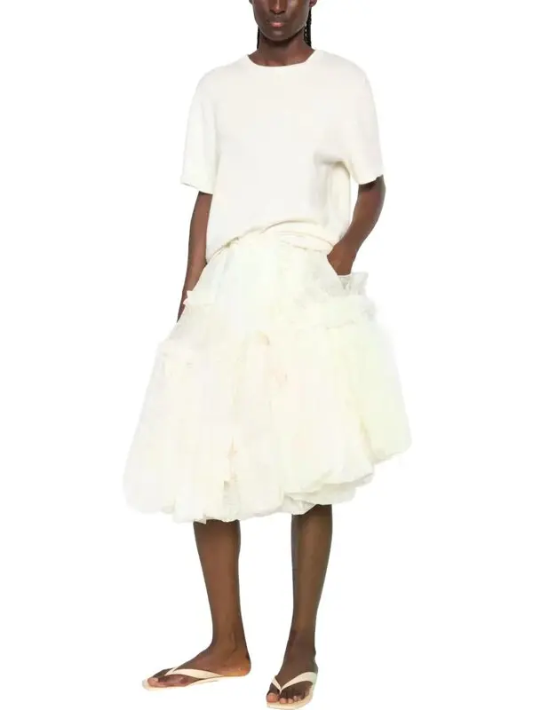 Ermanno Scervino Floral Lace Midi Skirt - Neutrals