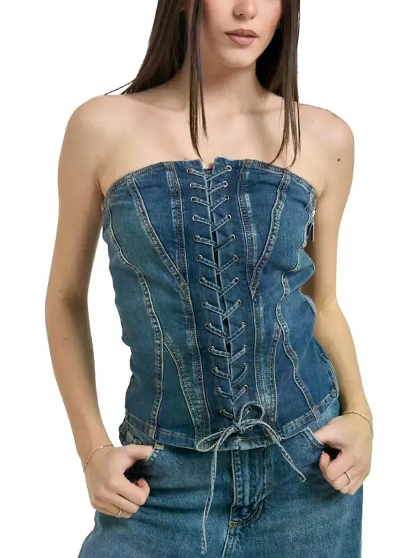Liu Jo Strapless Bustier Top - Blue