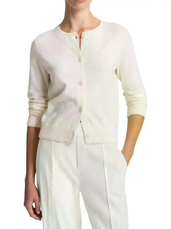 Vince Scallop-trim Cardigan - Neutrals