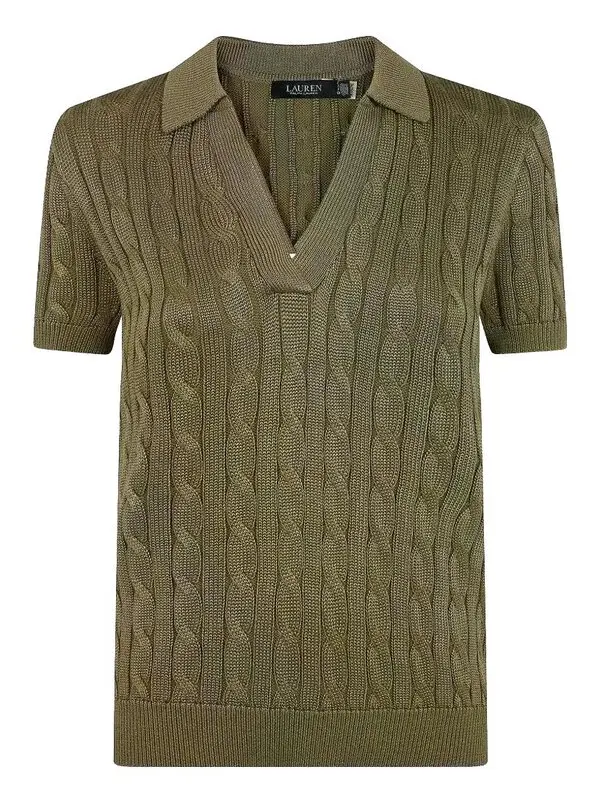 Ralph Lauren Cable-knit Polo Top - Green