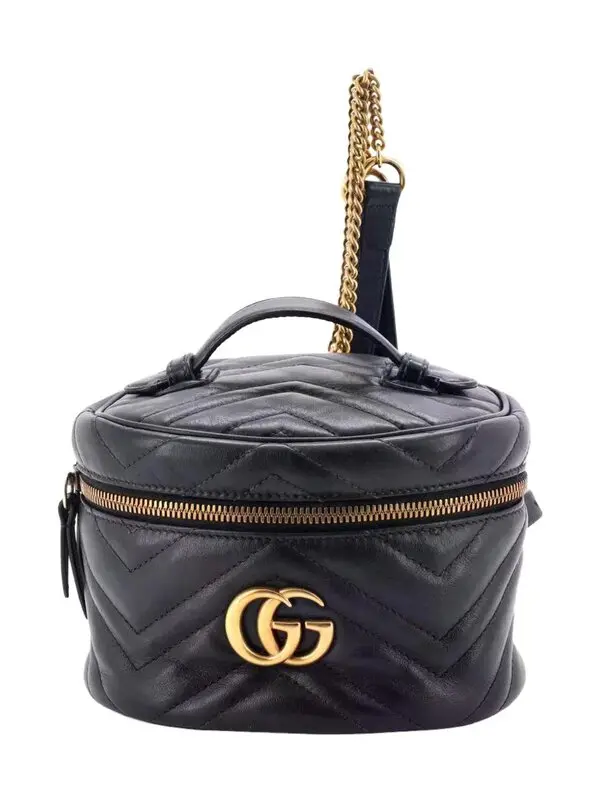 Gucci Gg Marmont Vanity Matelassé Leather Mini Backpack - Black