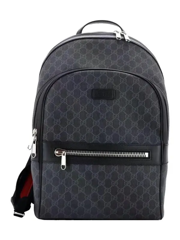 Gucci Gg Coated Canvas Medium Backpack - Black