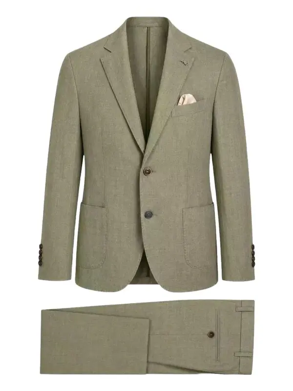 BOB Notch-lapel Single-breasted Suit - Green