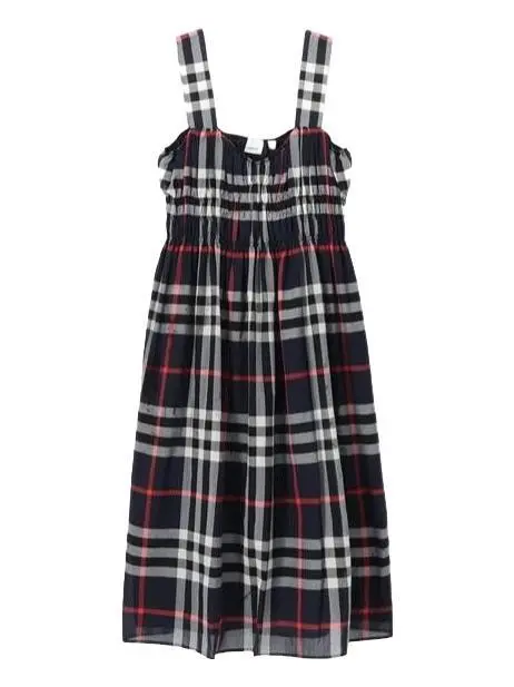 Burberry Plaid Sleeveless Dress - Navy Blue
