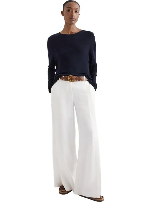 TWP Chintzed Linen Wide-leg Pants - Ivory