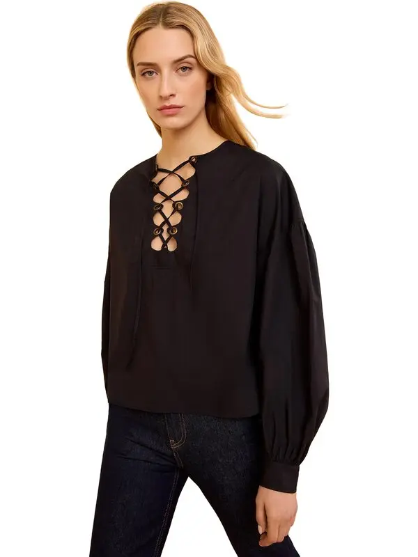 Ulla Johnson Aria Cotton Top - Noir