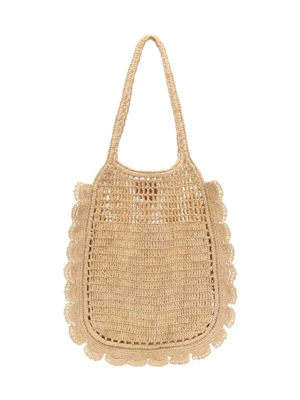 Ulla Johnson Marina Raffia Flat Tote Handbag - Natural