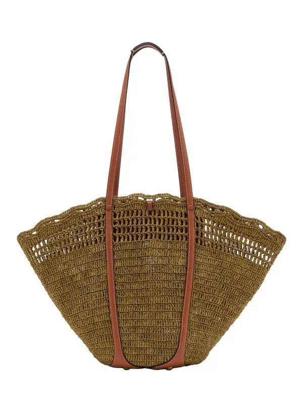Ulla Johnson Marina Raffia Tote Handbag - Olive