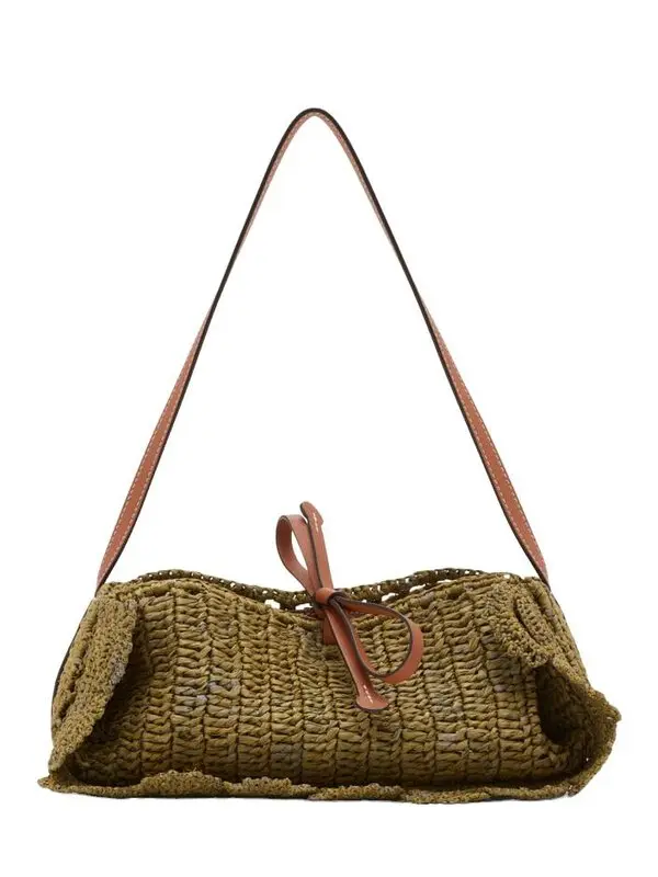 Ulla Johnson Marina Raffia Scallop Pouchette - Olive