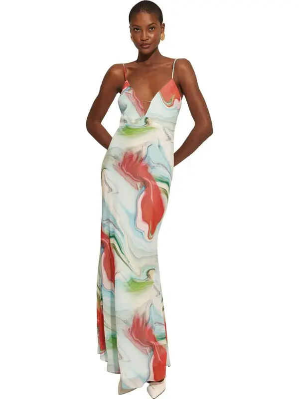 Bardot Suri Maxi Slip Dress - Bl Tie Dye