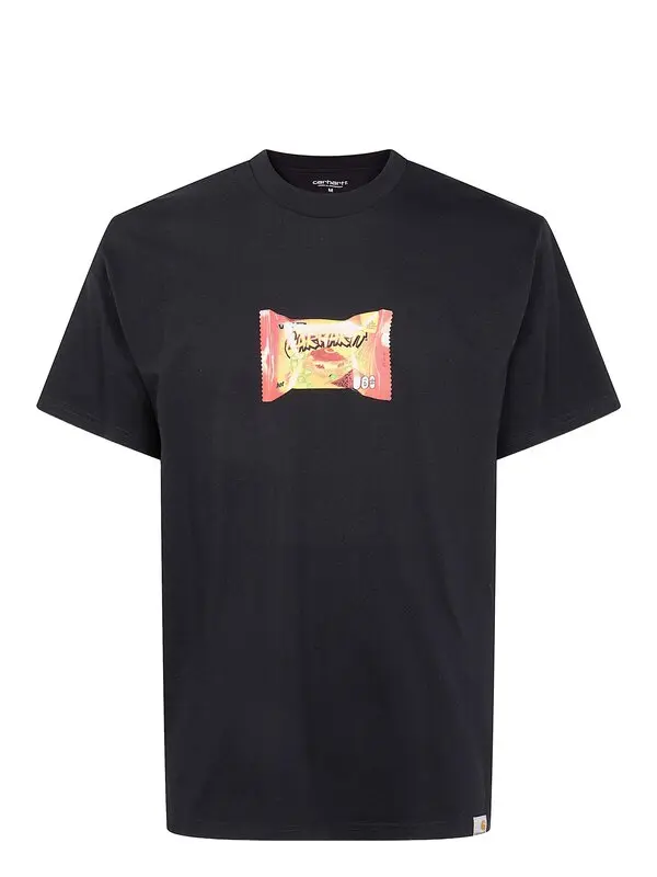 Carhartt Work In Progress Short Sleeves Road Side Snack T-shirt Organic Cotton Sing - Black