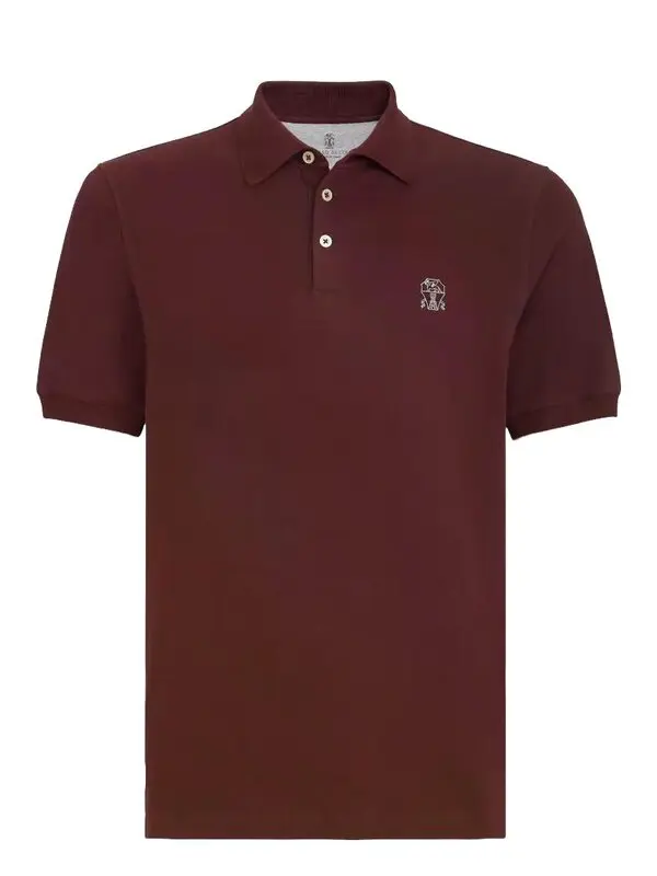 Brunello Cucinelli Cotton-piqué Polo Shirt With Logo - Red