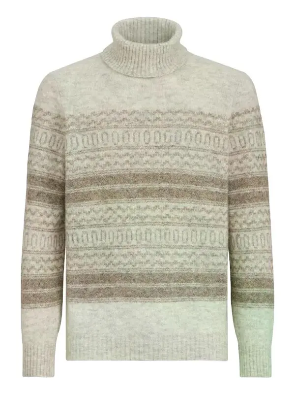 Brunello Cucinelli Jacquard-knit Roll-neck Sweater - Neutrals