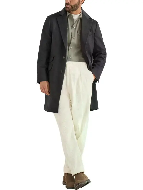 Brunello Cucinelli Lightweight Virgin Wool Cloth Coat - Grey
