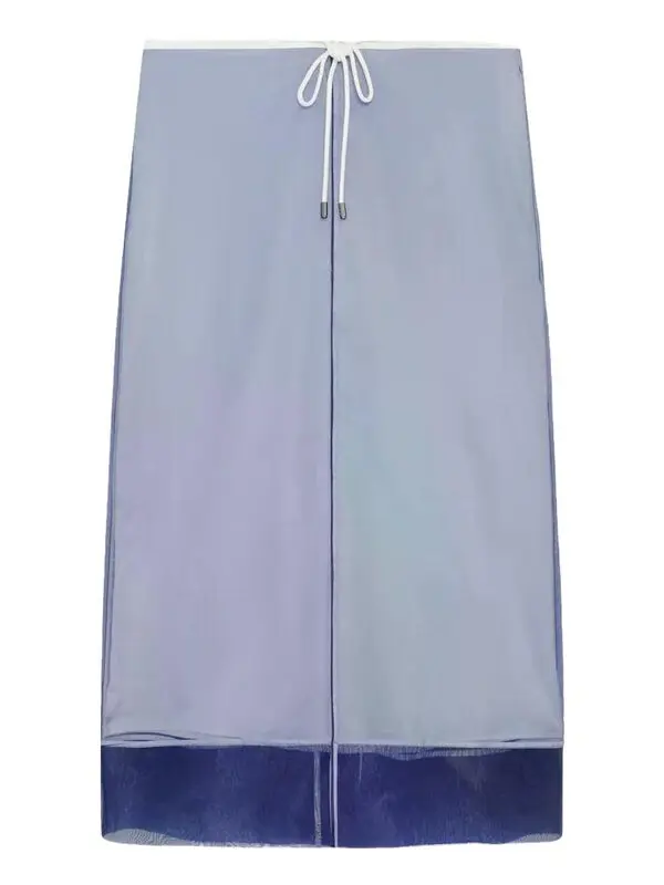 Maje Blanca Miró Drawstring Straight Midi Skirt - Blue