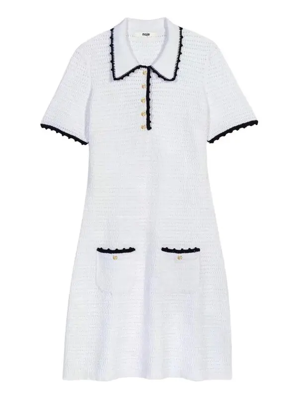 Maje Contrast-trim Mini Dress - White