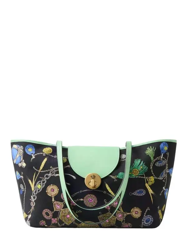 Versace Vivian Printed Small Canvas Tote - Black