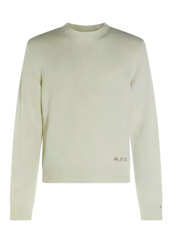 A.p.c. Logo-knit Wool Sweatshirt - White