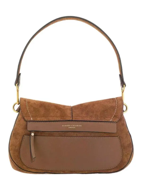 GIANNI CHIARINI Helena Round Suede Tote Bag - Brown