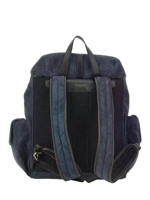 GIANNI CHIARINI Berlino Suede Backpack - Blue