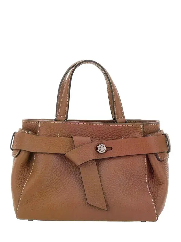 GIANNI CHIARINI Miranda Knotted Leather Tote Bag - Brown