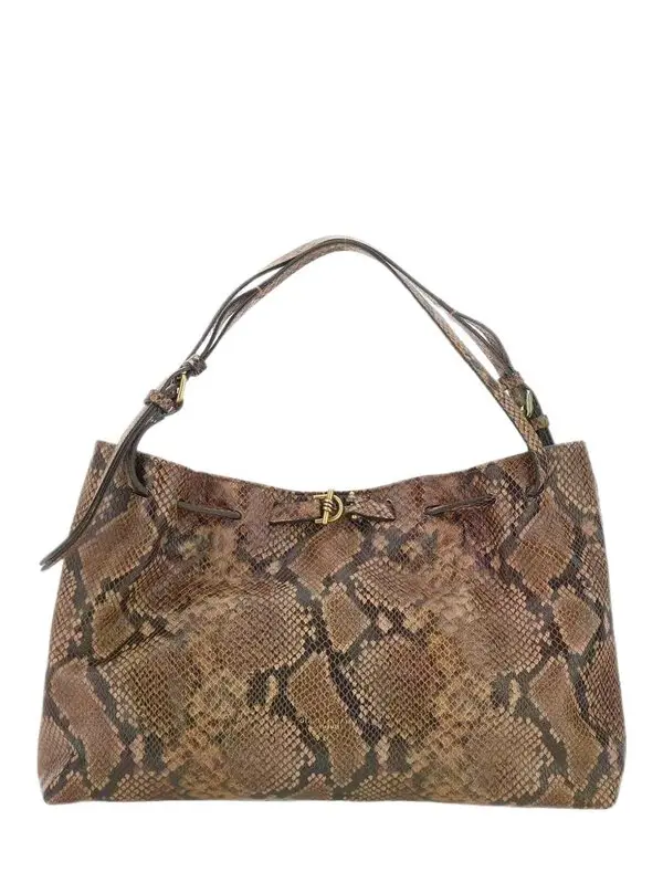 GIANNI CHIARINI Mimi Python-effect Leather Shoulder Bag - Brown