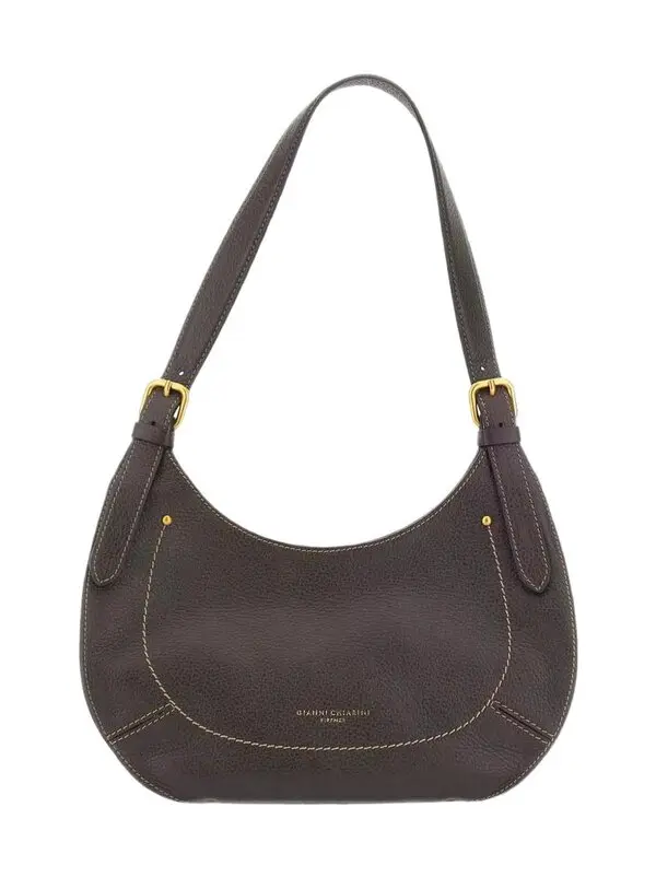 GIANNI CHIARINI Gabry Hammered Leather Shoulder Bag - Brown