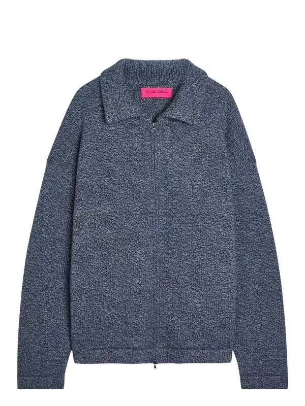 THE ELDER STATESMAN Marl Knit Zip-up Jacket - Blue