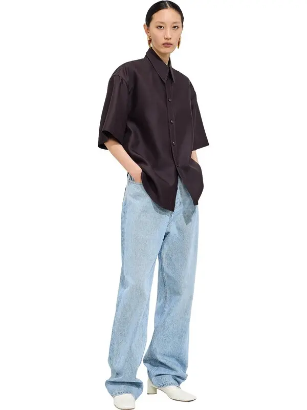 Bottega Veneta Sky Bleached Wide Leg Jeans - Light Bleach